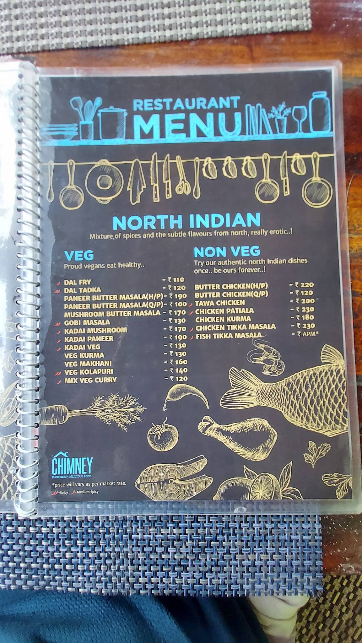 Menu at Chimney Family Restaurant, Varkala