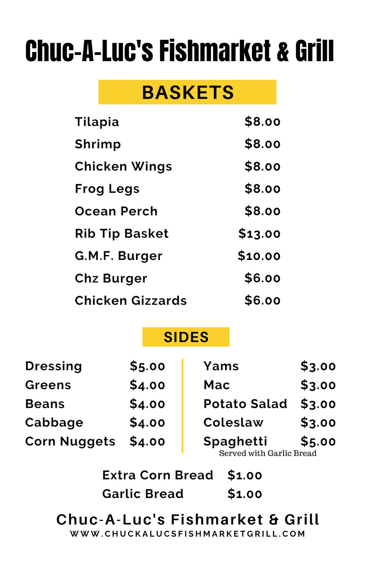 Chuc-A-Luc's Fish Market Grill & Soul Food at Elisa Champagne blog