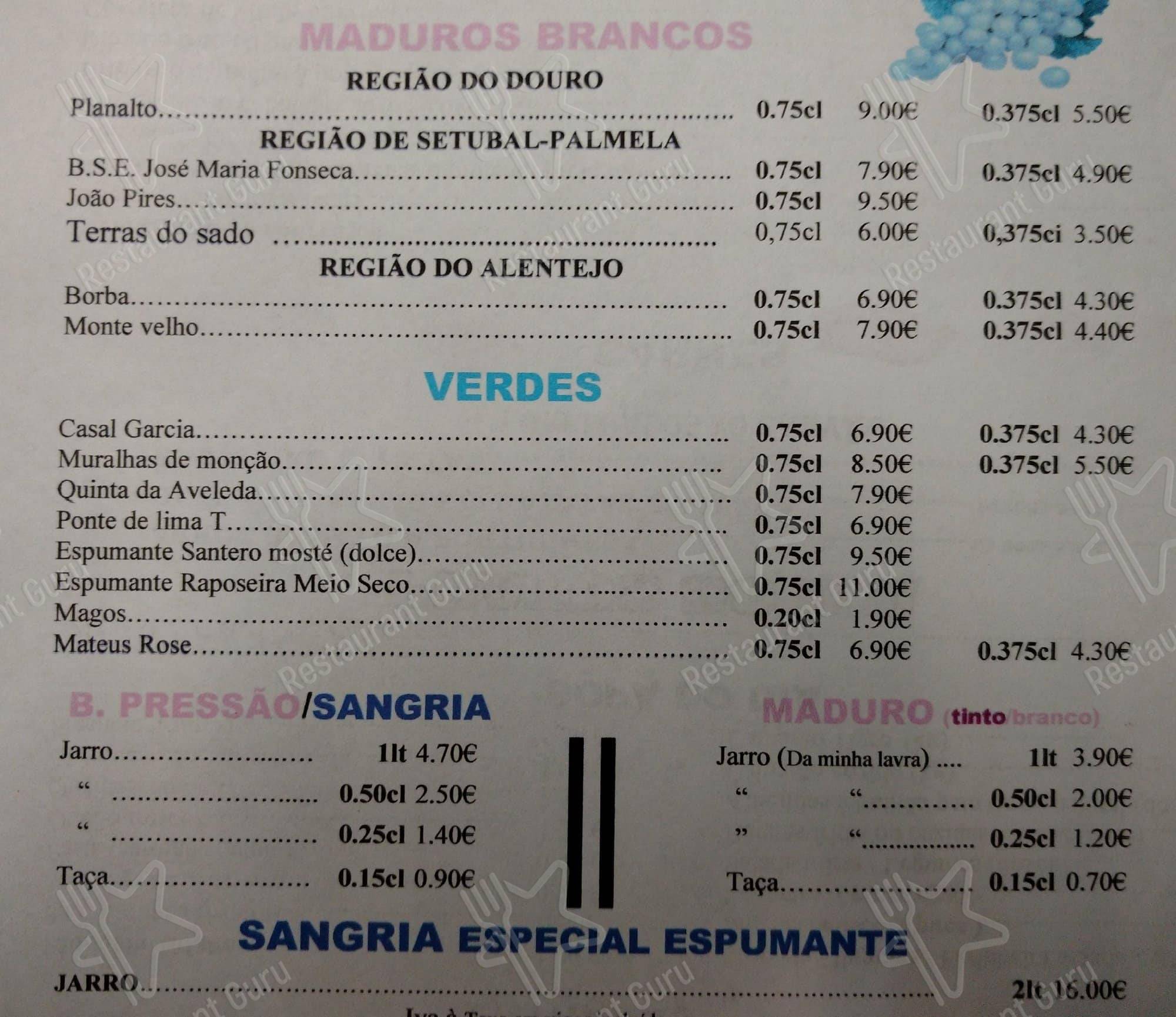 Menu em Angolana-restaurante, churrasqueira em Algés, Algés