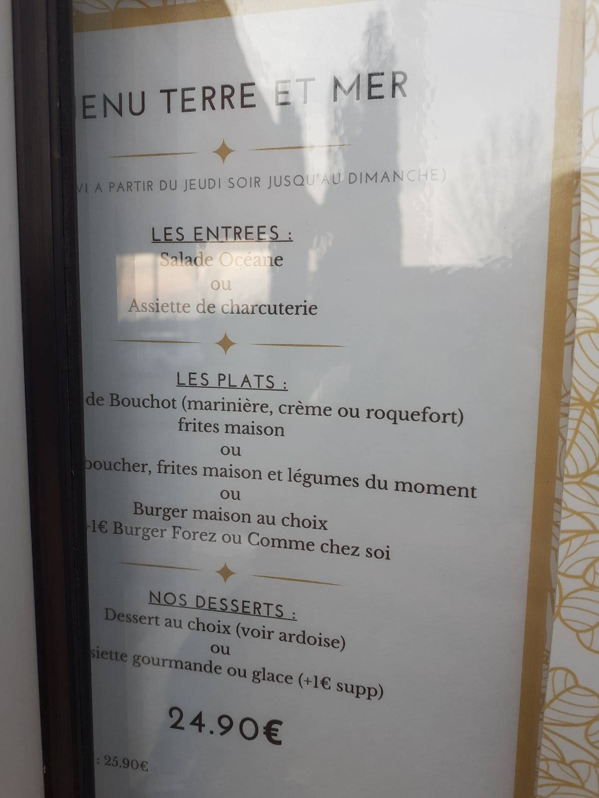 Menu at Comme Chez Soi Hôtel Restaurant, Jas