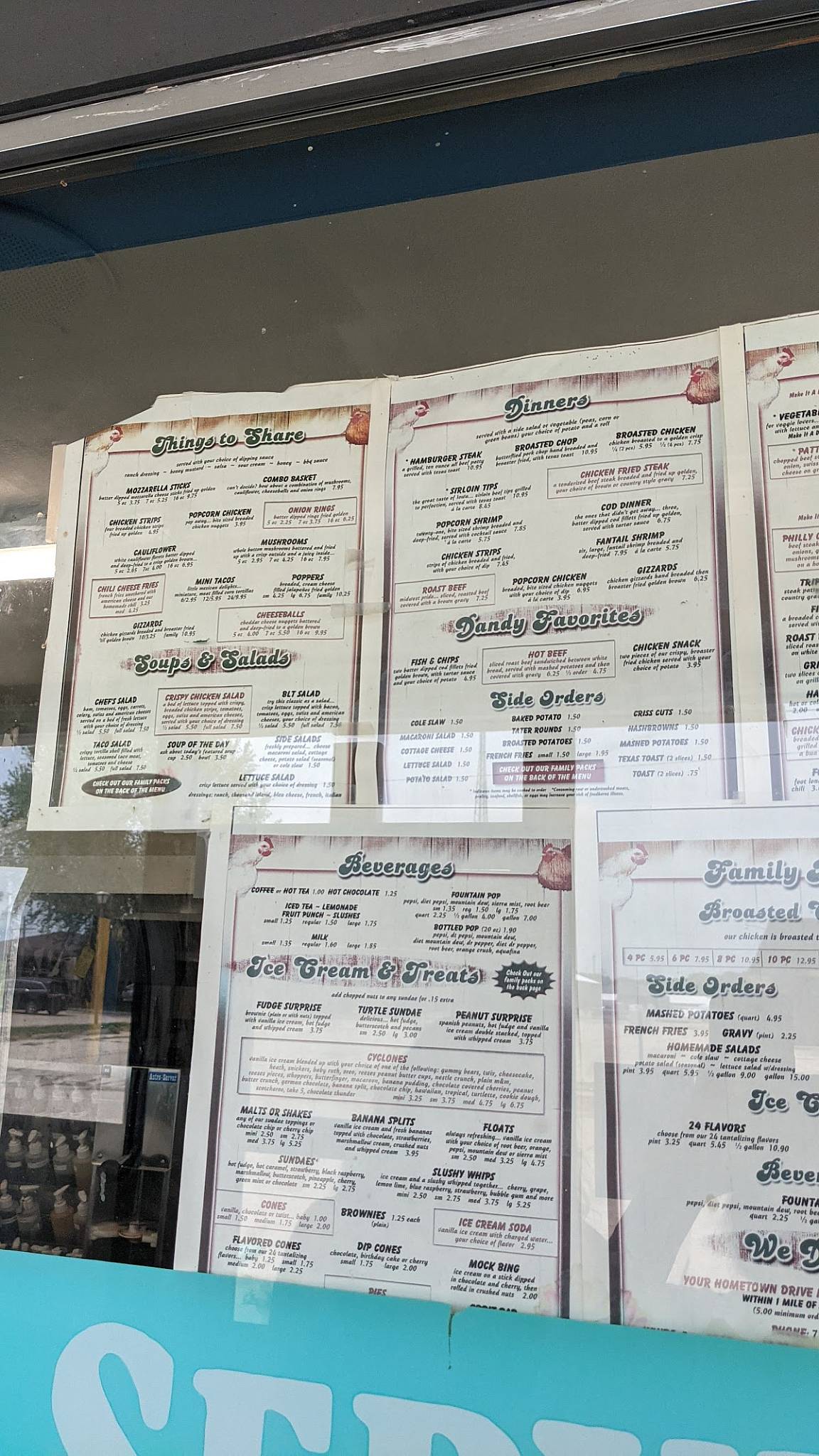 Menu at Dairy Dandy Drive-In restaurant, Sheldon