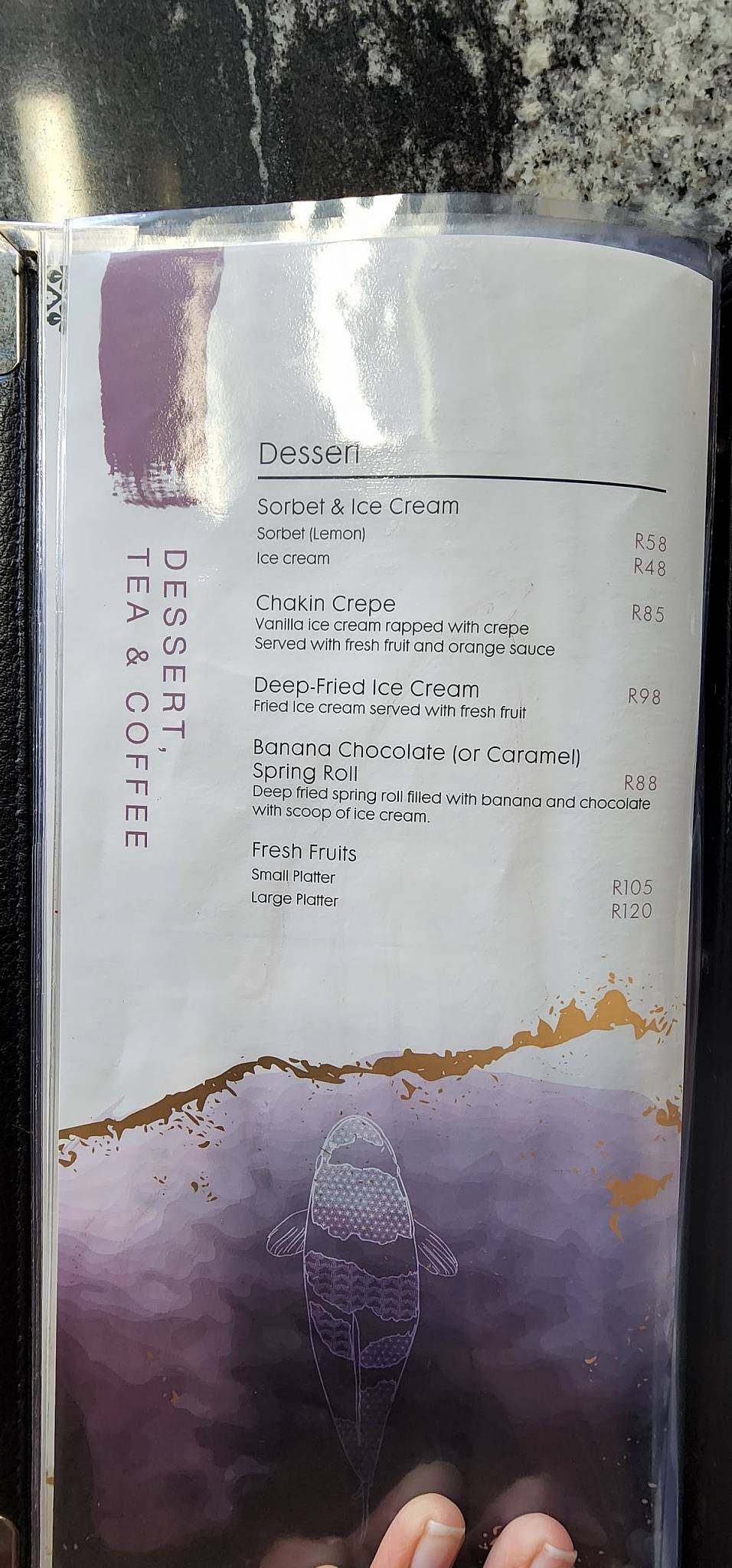 Menu at Daruma Umhlanga restaurant, Durban, Shop B8 Level L2