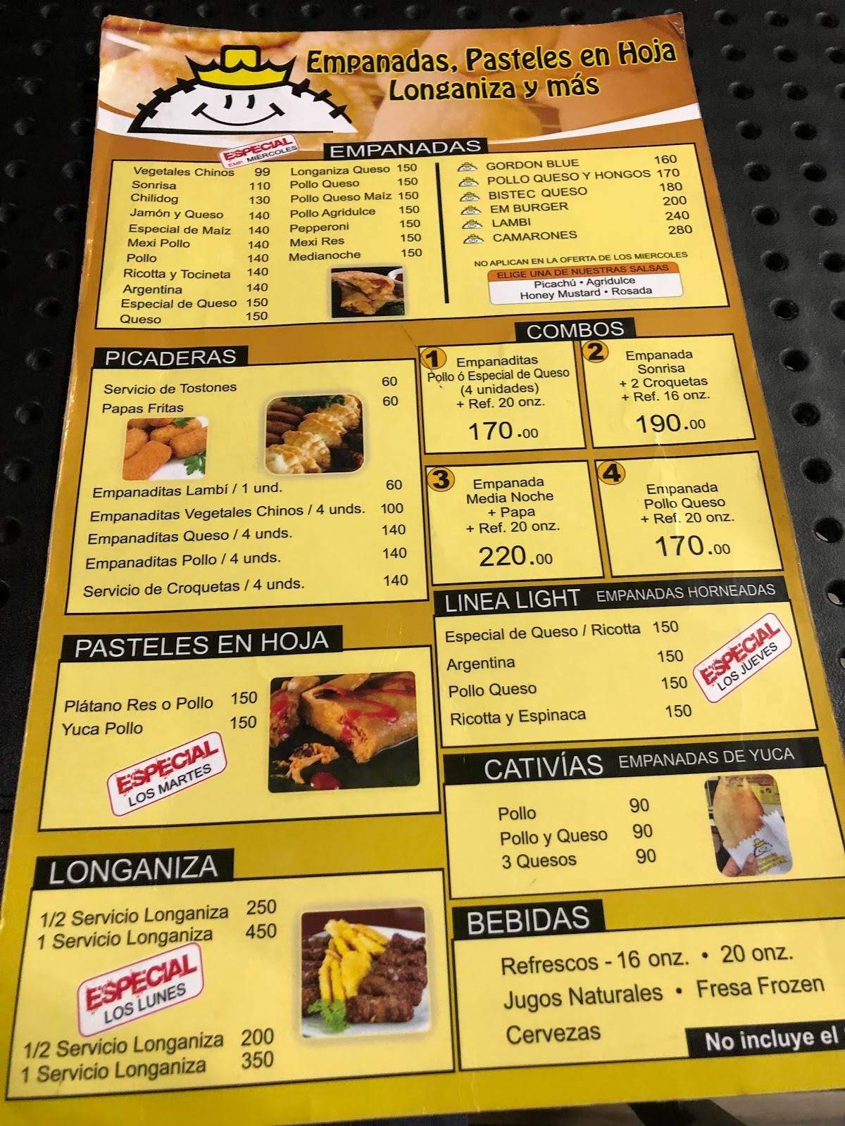 Menu at De Nosotros Empanadas & Algo Mas... restaurant, Santo Domingo ...