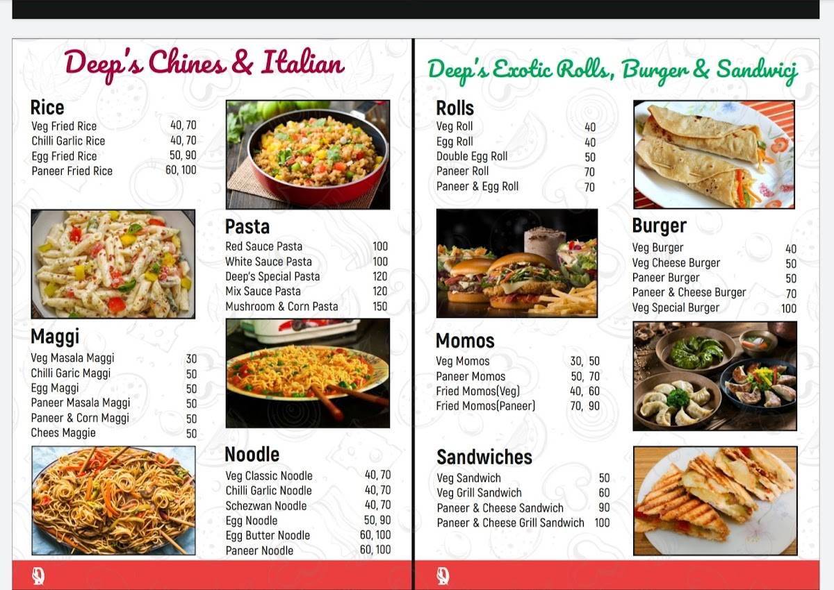 Menu at Deep's Exotic Kitchen, Faridabad