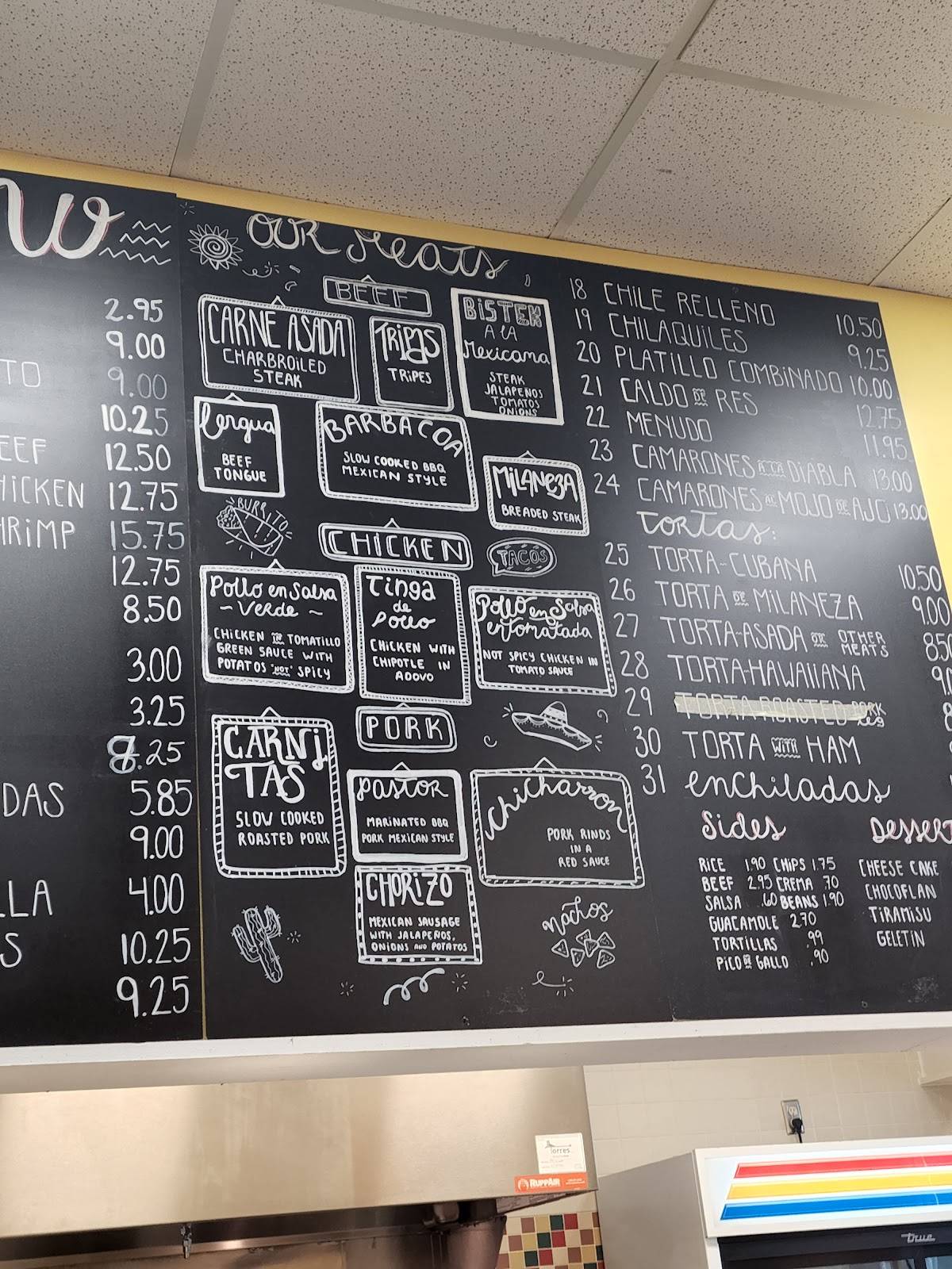 Menu at El Taco Riendo Express restaurant, Minneapolis, 36th Ave N
