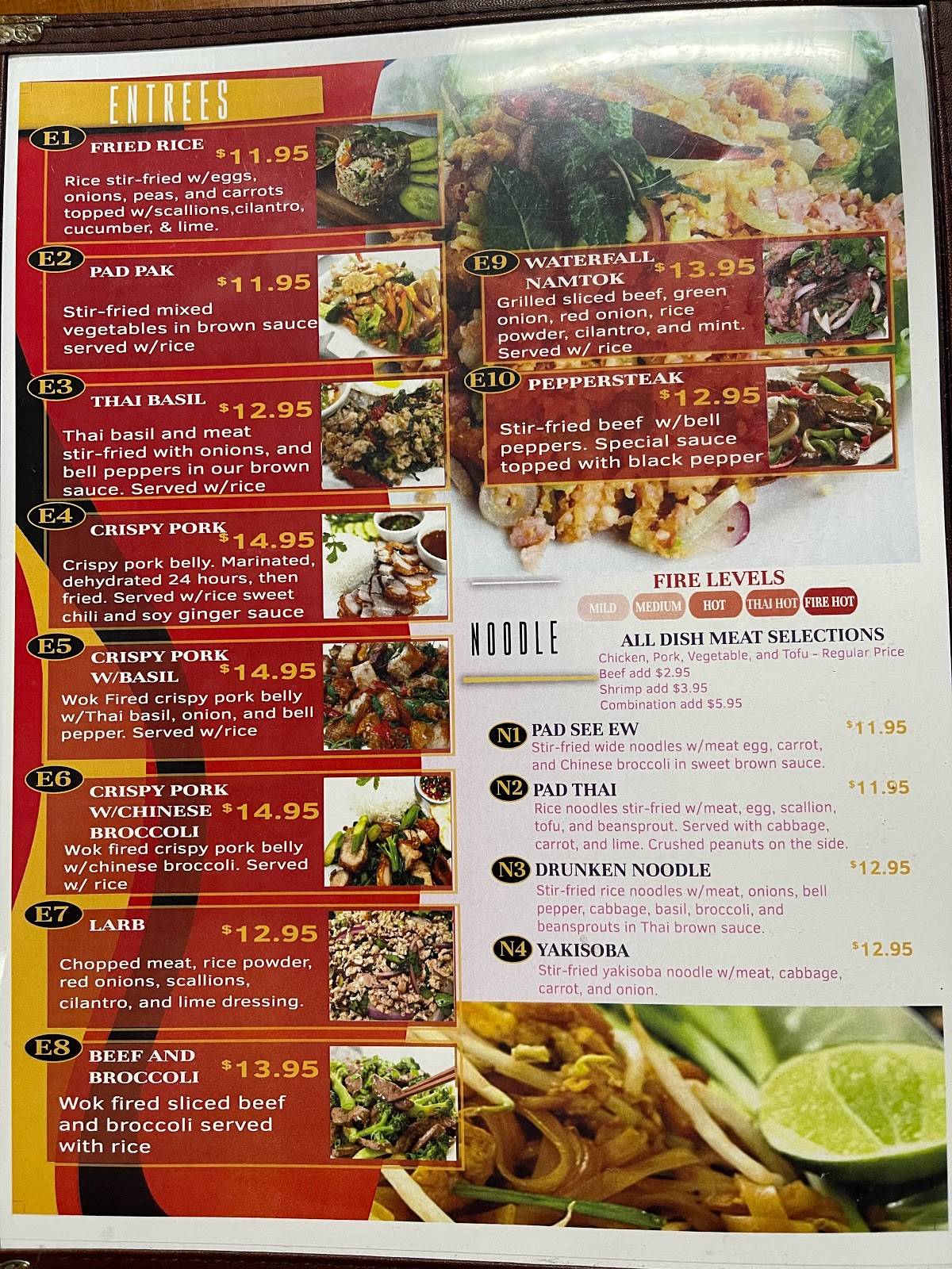Menu at FIRE THAI FUSION restaurant, Fort Walton Beach