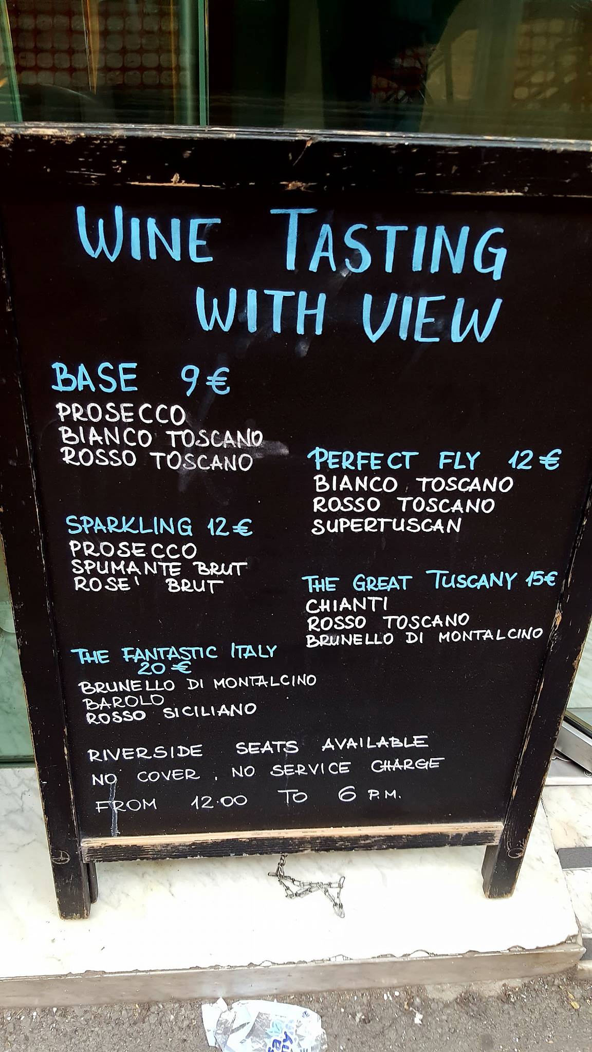 Menu at Golden View Firenze restaurant, Florence