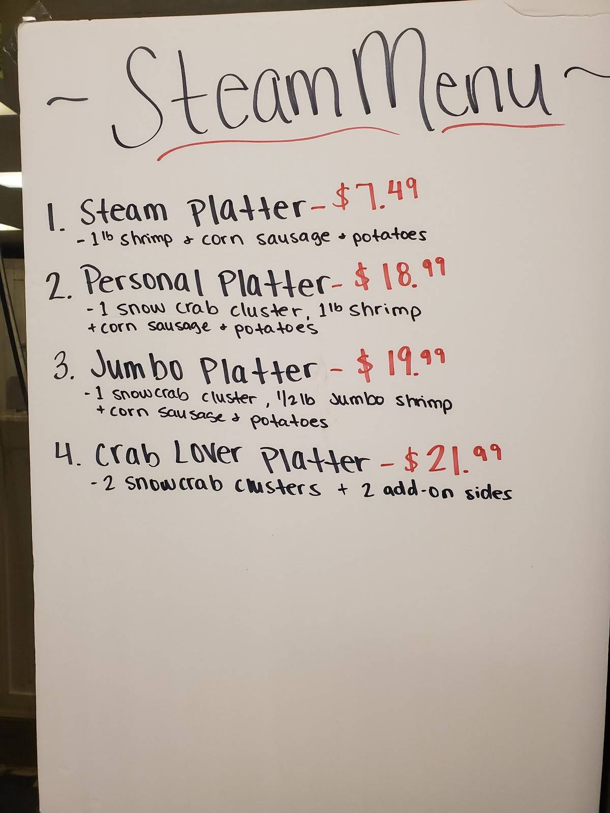 Menu at HAPPY TAILS SEAFOOD restaurant, Mobile