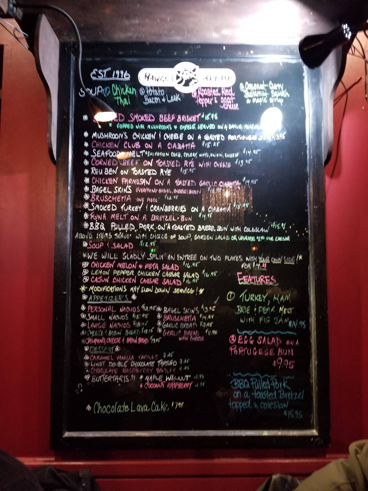 Menu at Hawgs Breath Saloon restaurant, Kincardine