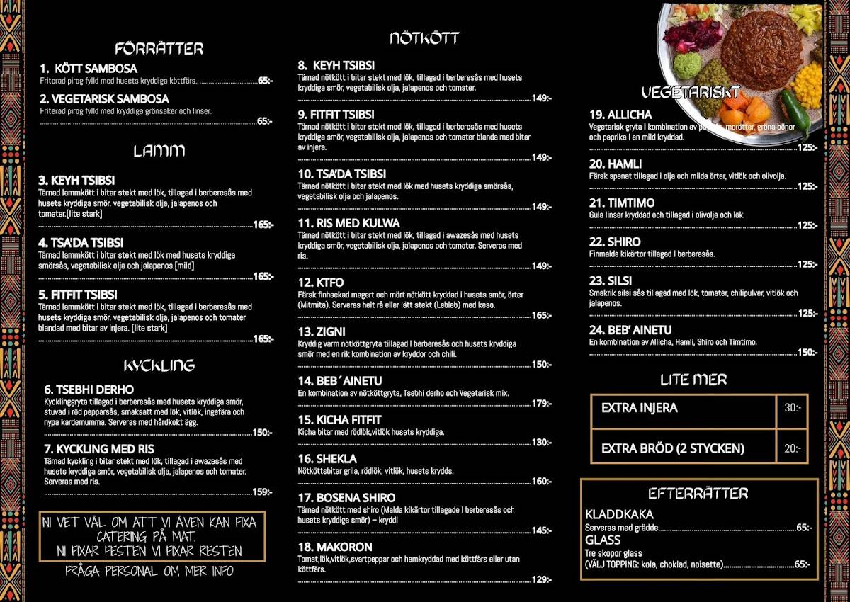Menu at Hdmona restaurang restaurant, Bollnäs