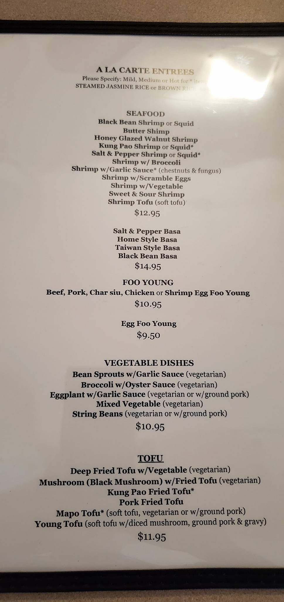 Menu at Hilo Rice Noodle Soup restaurant, Hilo
