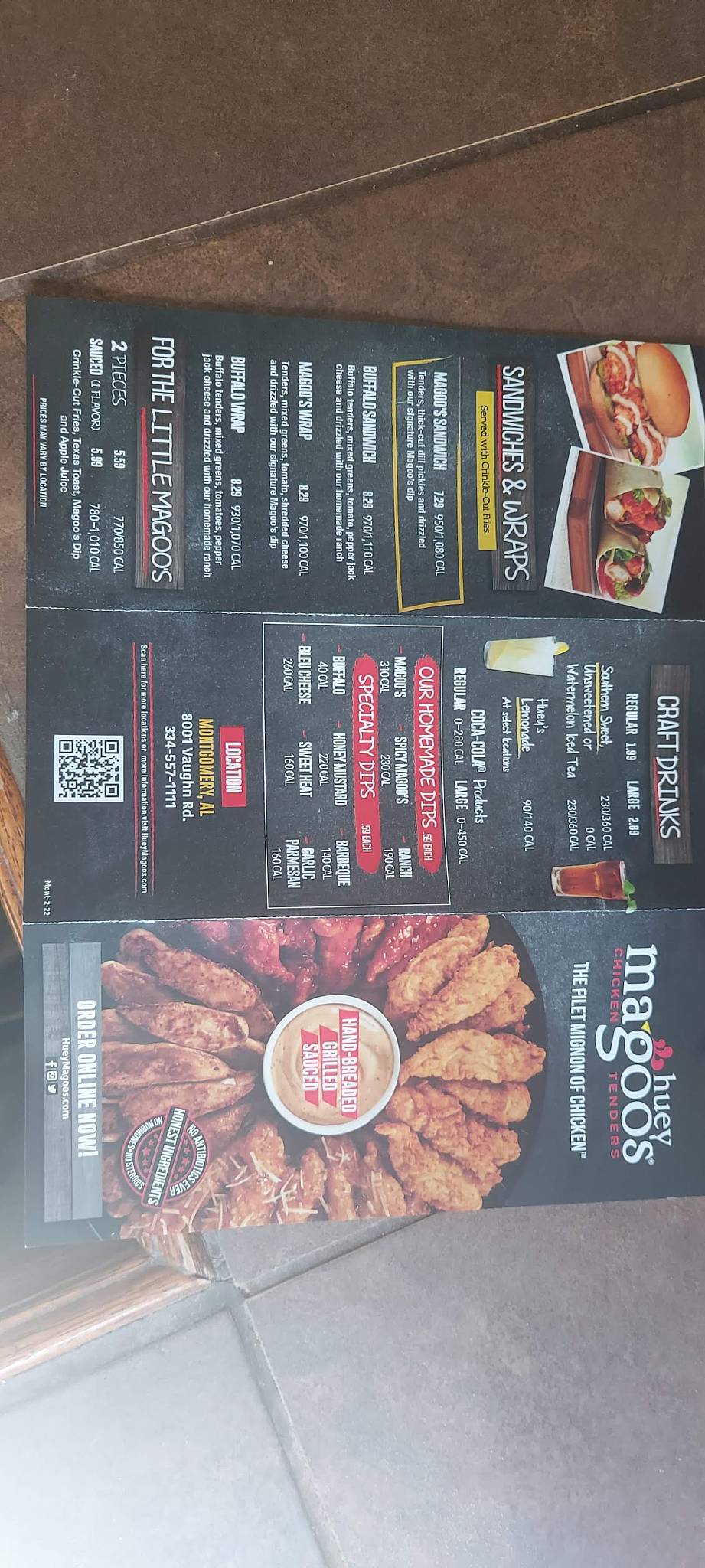 Menu at Huey Magoo's Chicken Tenders - Montgomery restaurant, Montgomery