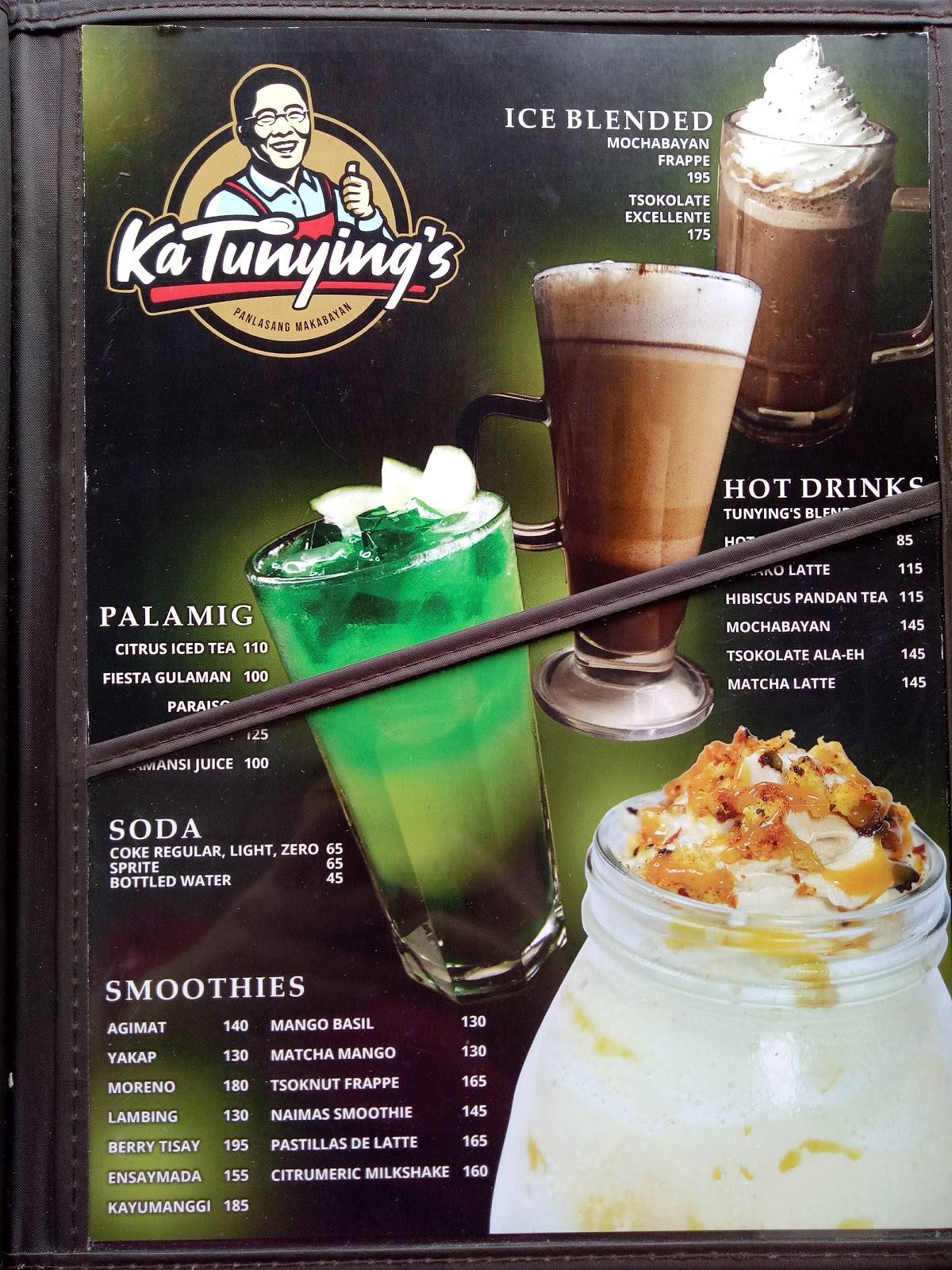 Menu at Ka Tunying's Tagaytay restaurant, Tagaytay, Unid D