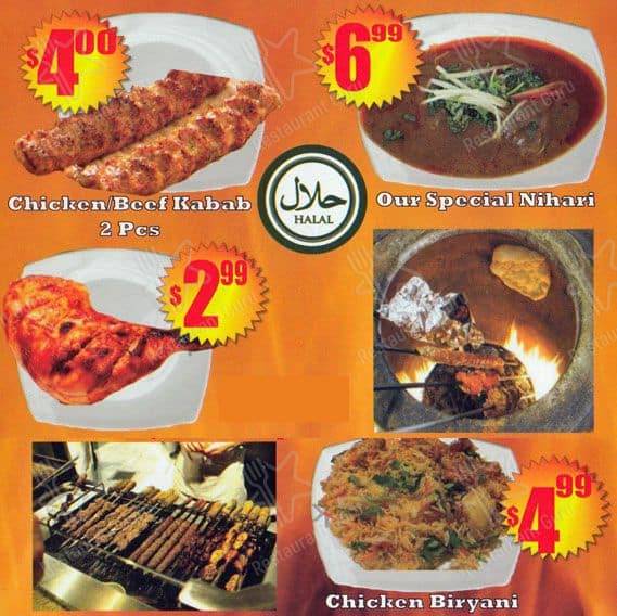 Carta del restaurante Karachi Kabab House, Toronto, 264 Markham Rd