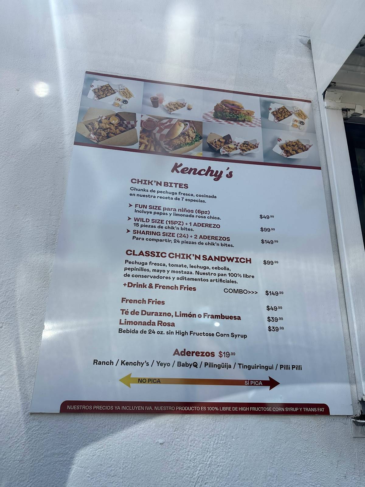 Carta del restaurante Kenchy´s, Ciudad Juarez