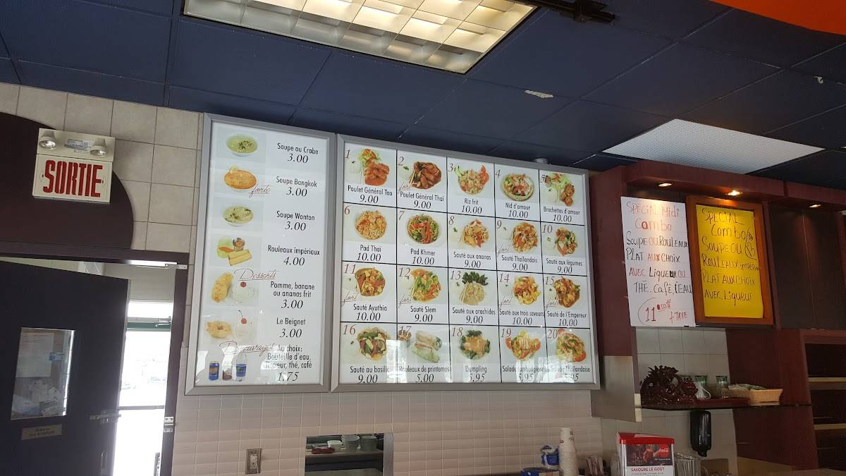 Menu au Khmer Angkor Express restaurant, Sainte-Julie