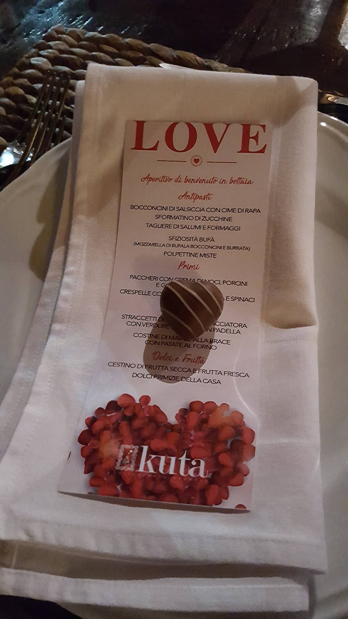 Menu at Kuta Restaurant Winehouse, Italy