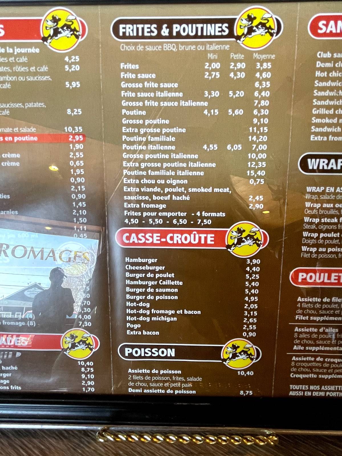 Menu au Restaurant La Caillette, Maskinongé