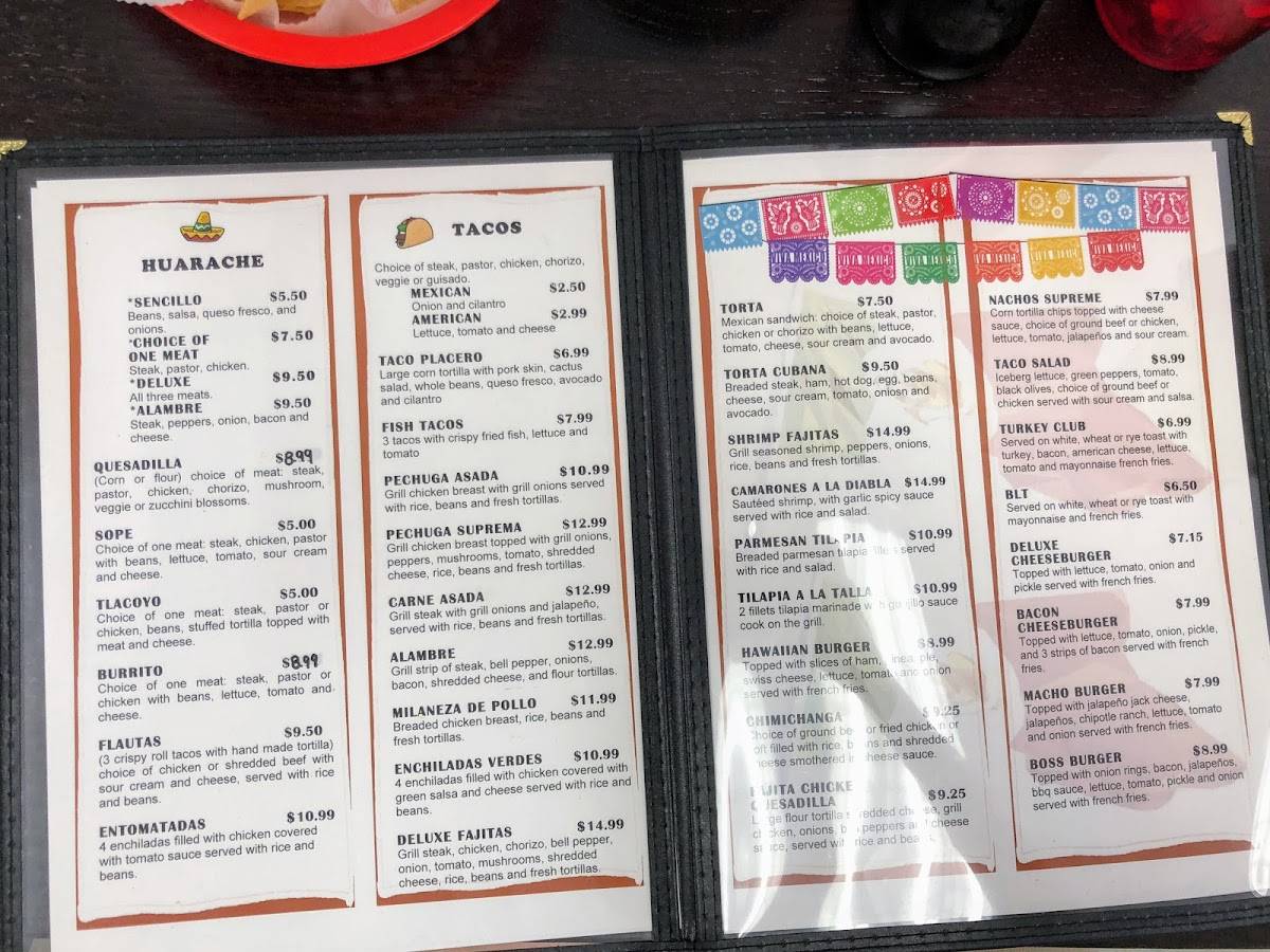 Menu at La Mixteca Restaurant, Urbana, 510 N Cunningham Ave #4