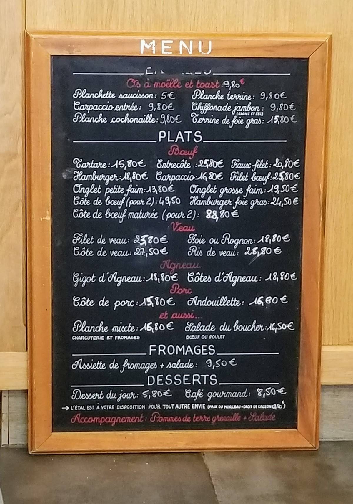 Menu au Les Provinces - Boucherie étable à manger restaurant, Paris