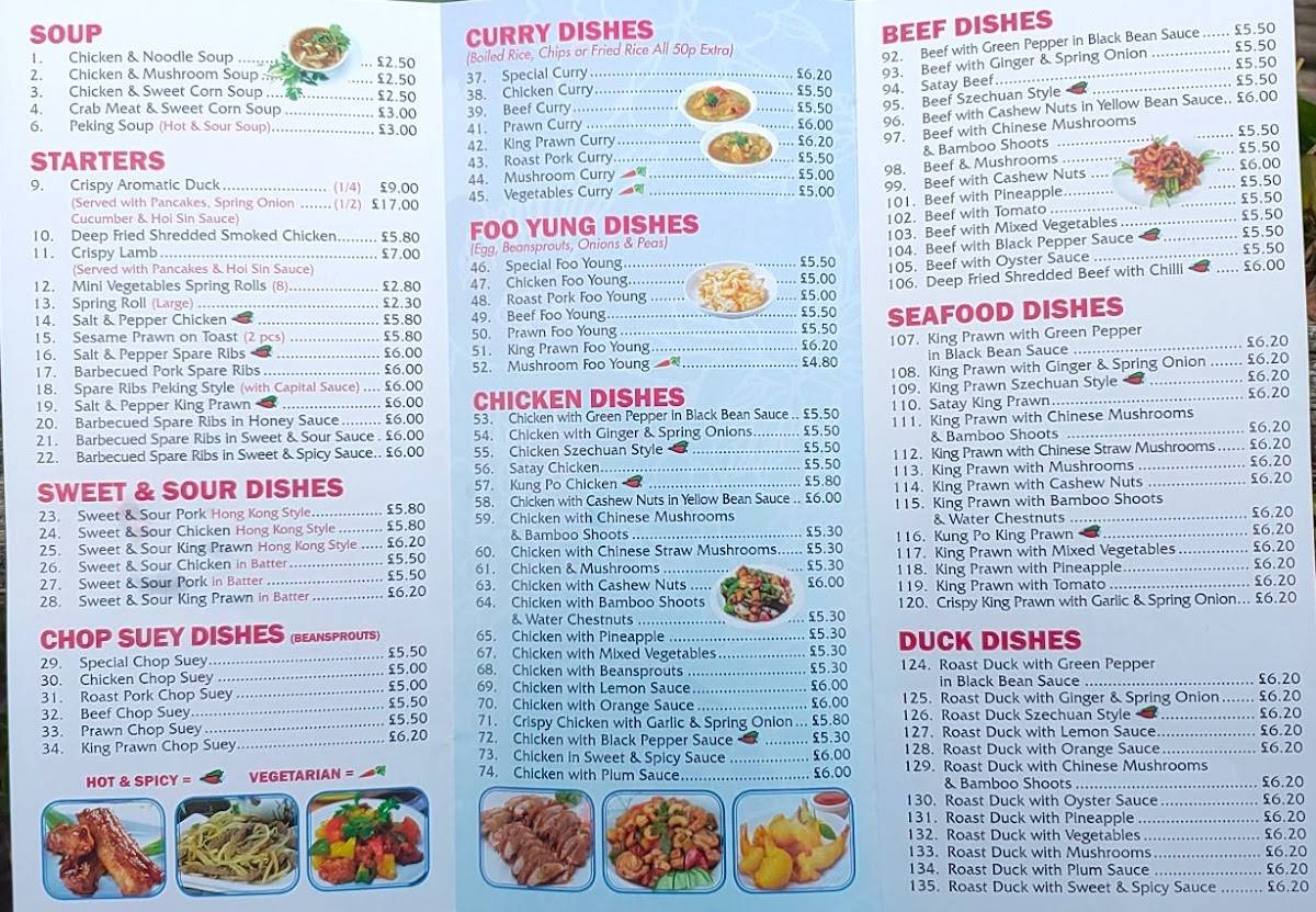 Menu at Lucky House Chinese Takeaway restaurant, Axminster