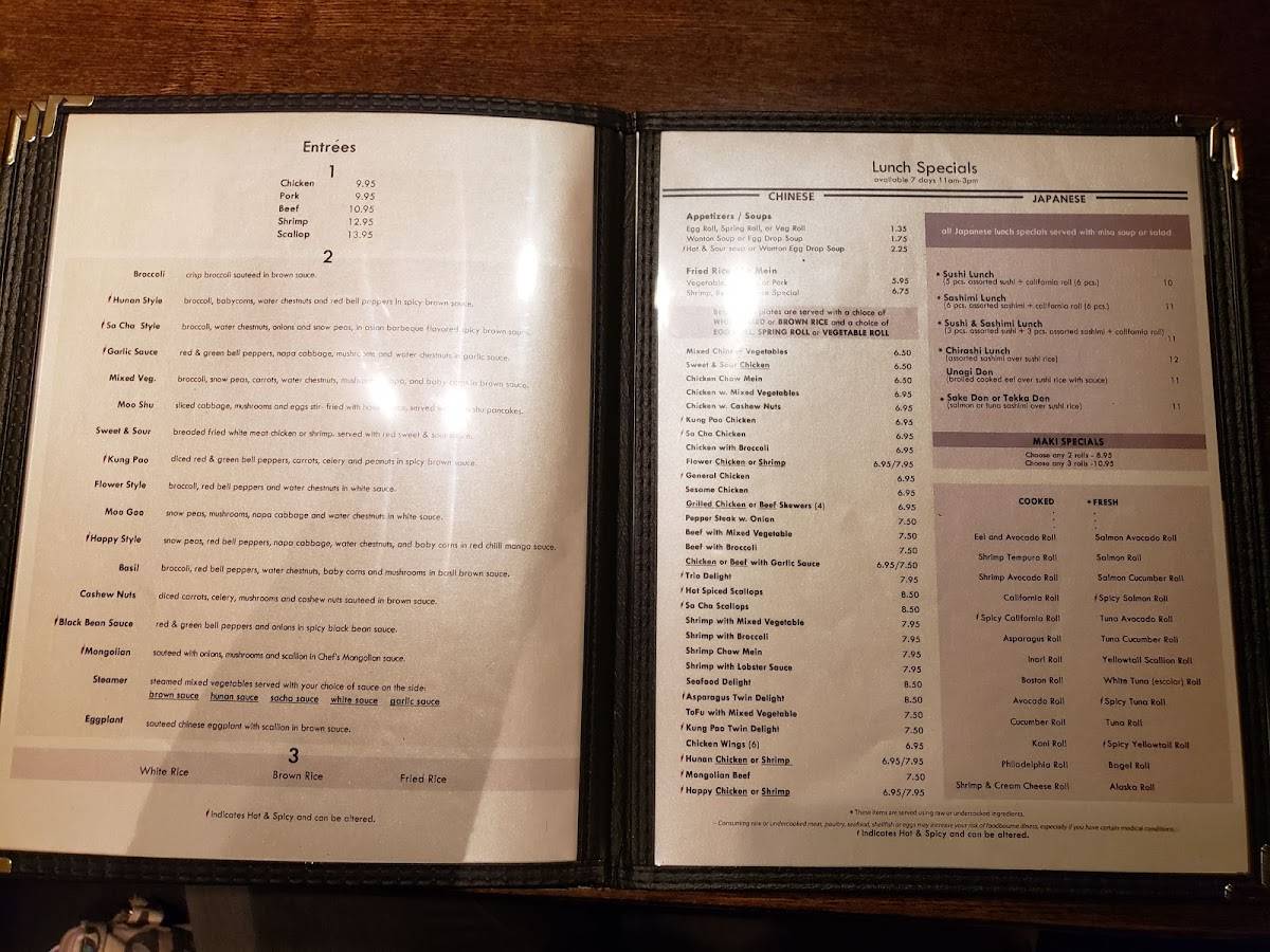 Menu at MingFu Chinese & Sushi - Matthews restaurant, Matthews, 115 W ...