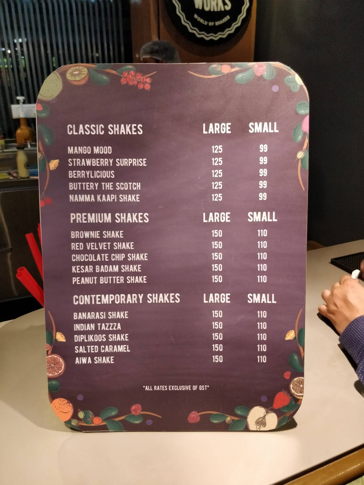 Menu at My Break, Bengaluru