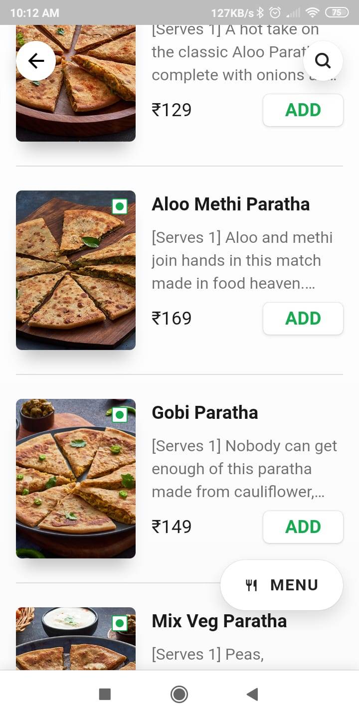 Menu at Ola foods kitchen, Greater Noida