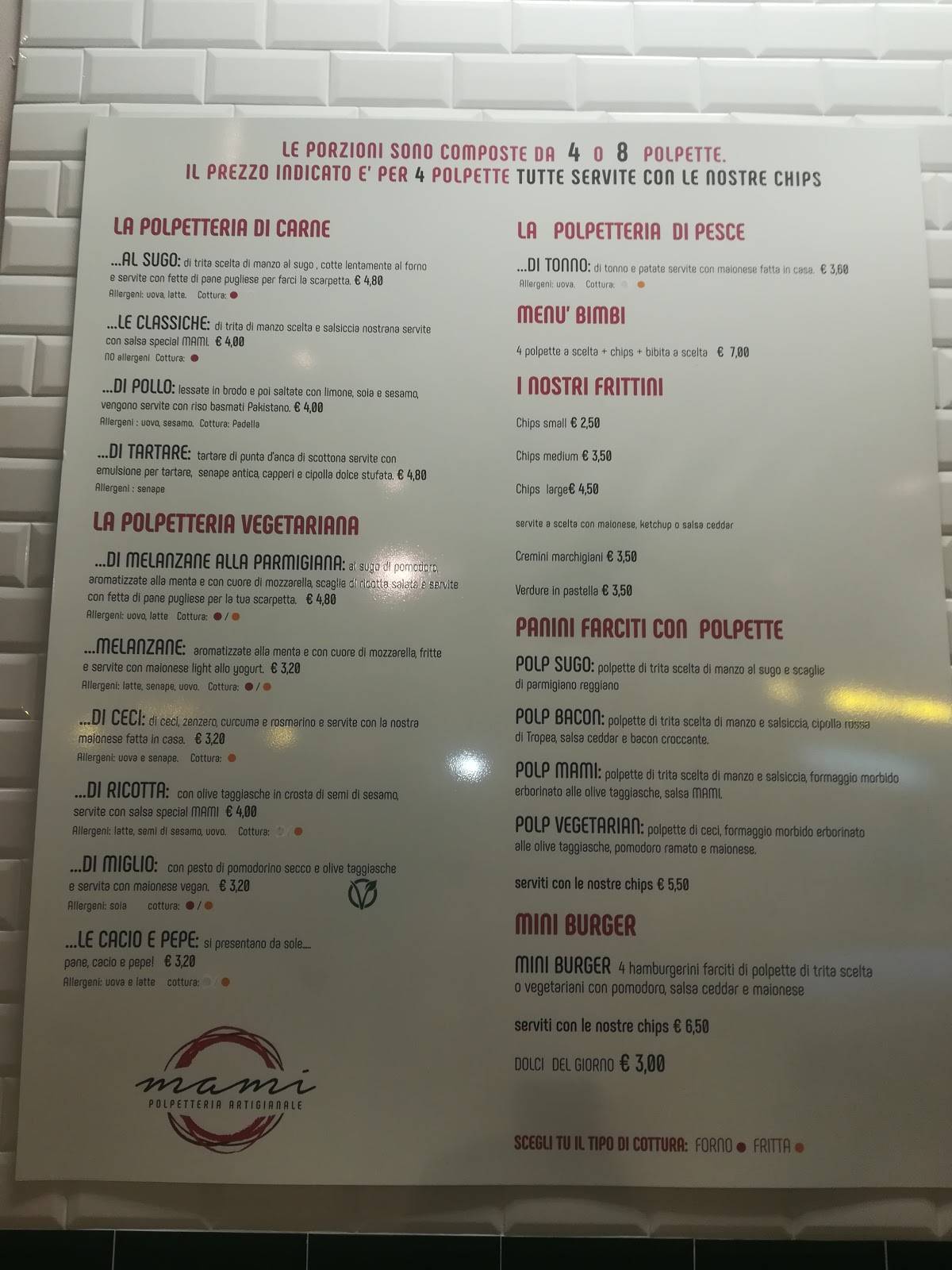 Menu da Piadineria La Caveja ristorante, Cusano Milanino