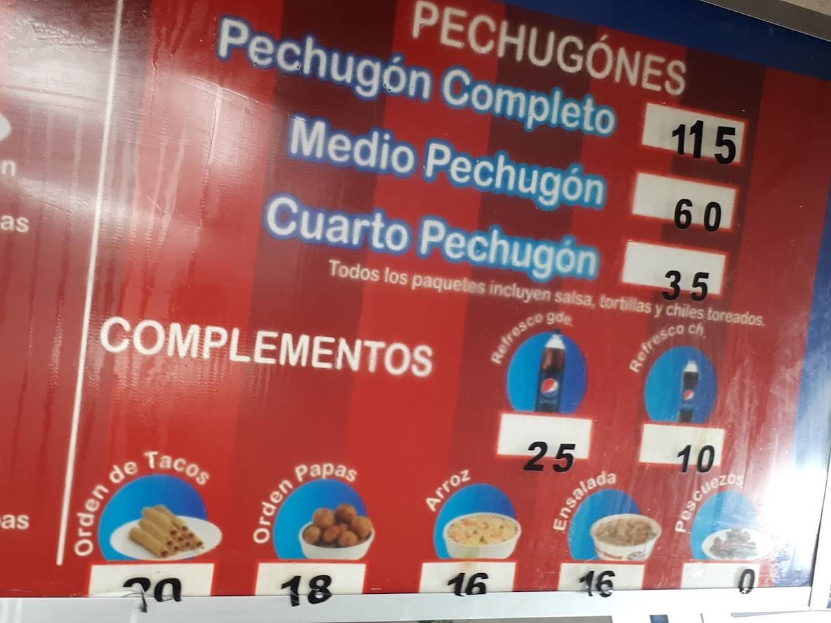 Carta del restaurante Pollo Pechugon, San Agustín
