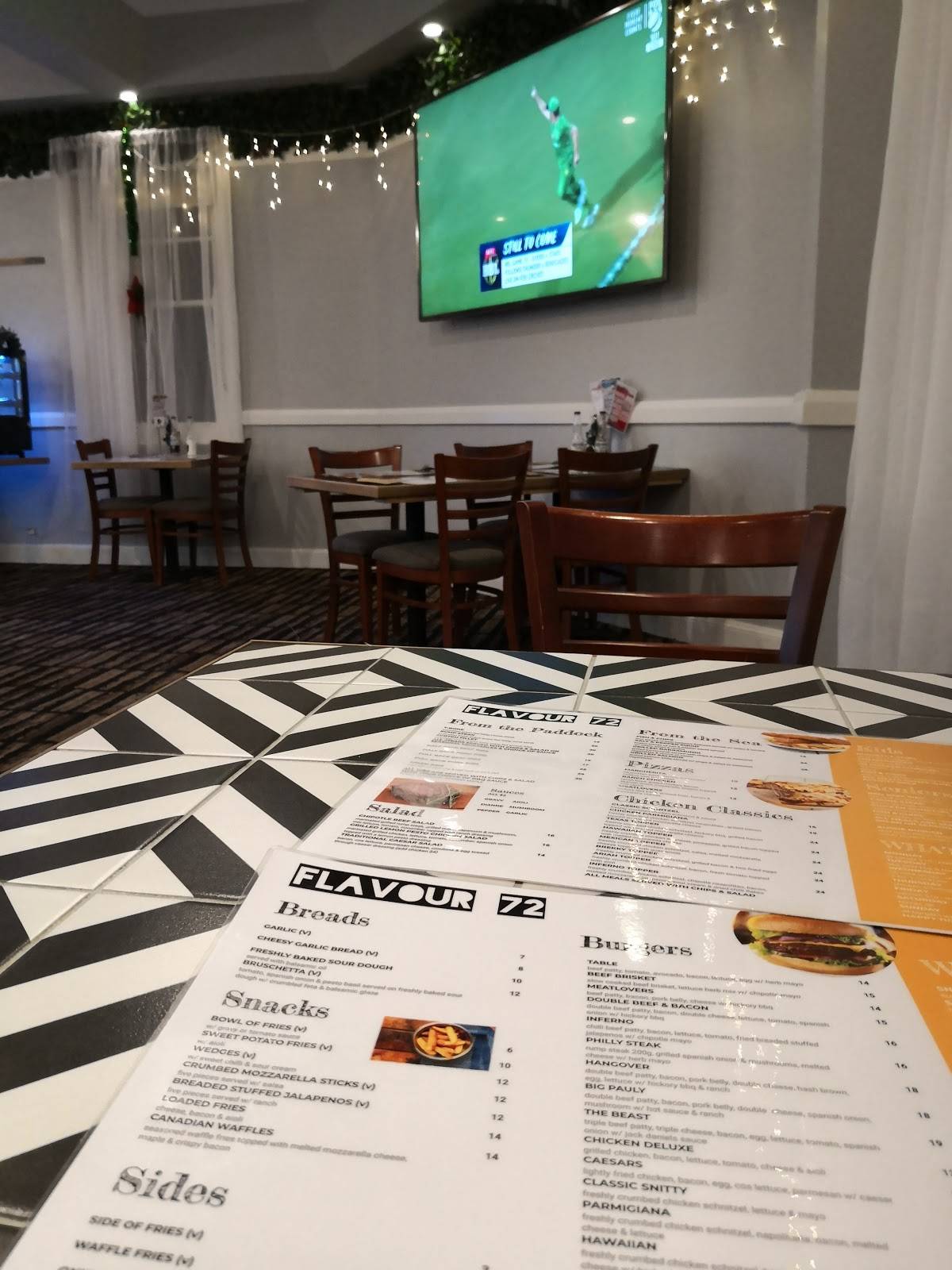 Menu at Postman's Tavern restaurant, Nowra