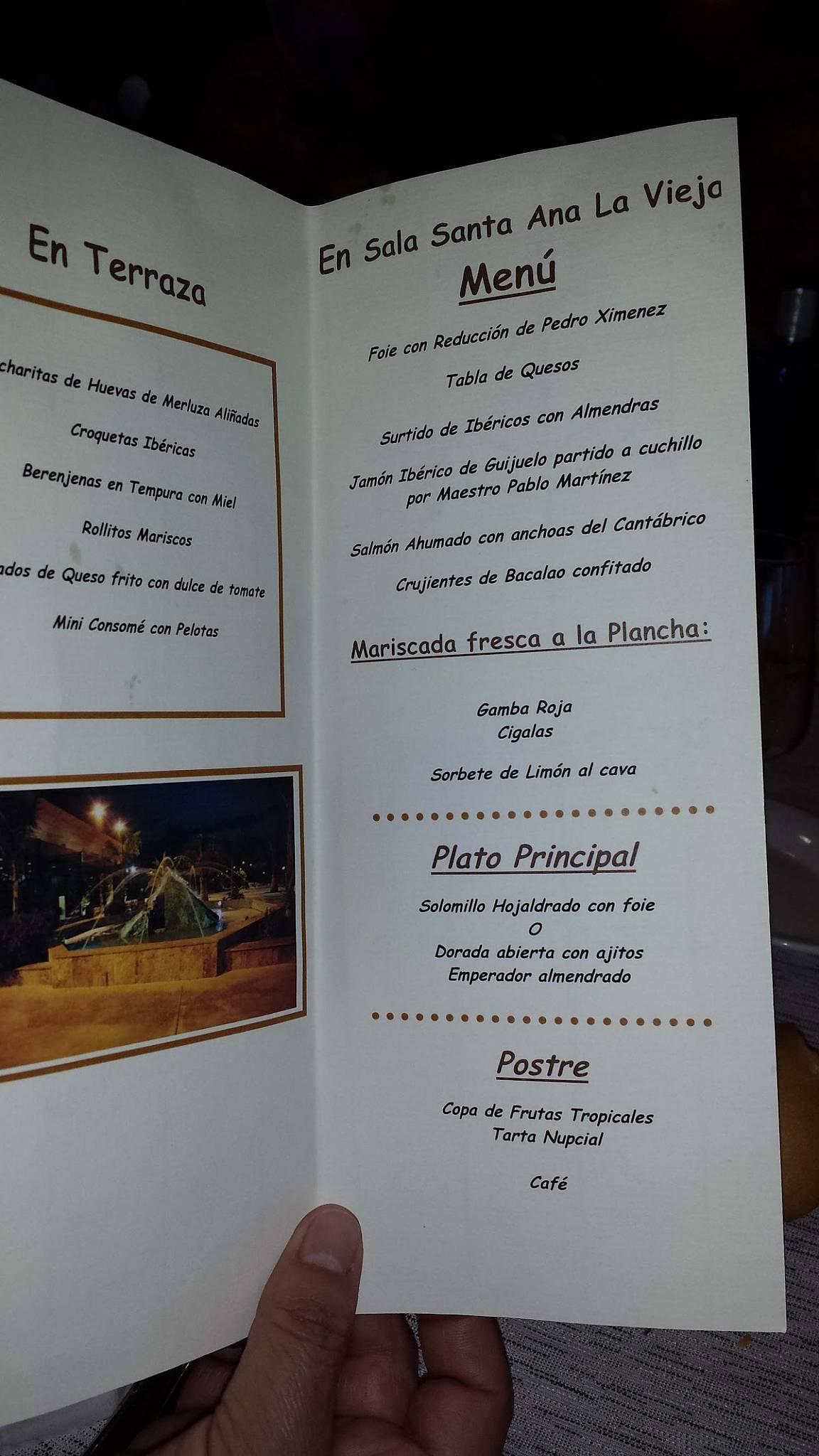 Carta de Restaurante Pio XII, Jumilla
