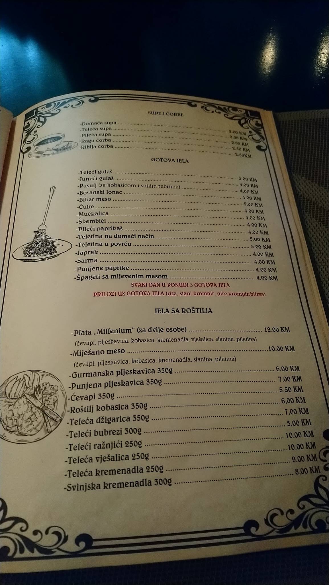 Speisekarte von Restoran Millenium restaurant, Nevesinje
