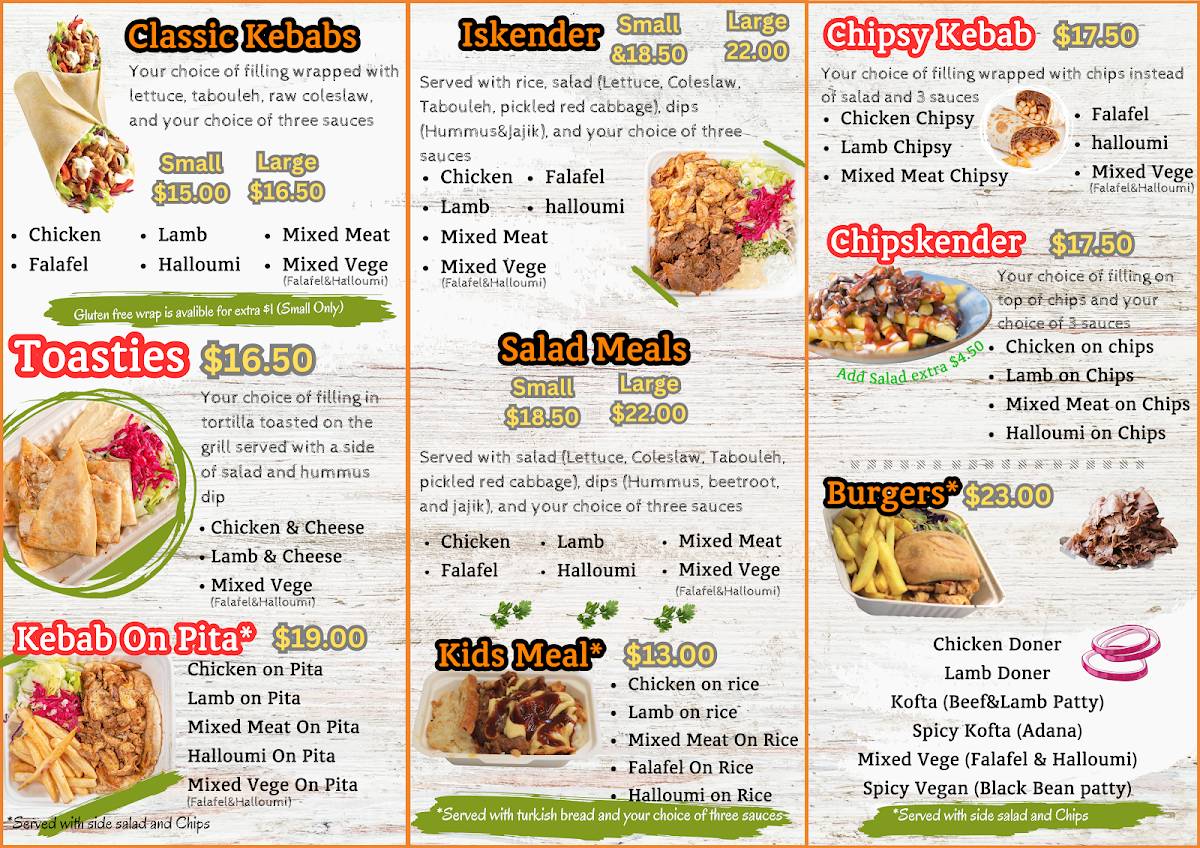 Menu at STOKES VALLEY KEBAB POINT restaurant, Lower Hutt
