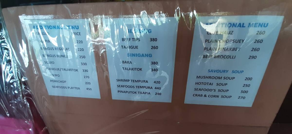 Menu at Seaview Restaurant, Mariveles