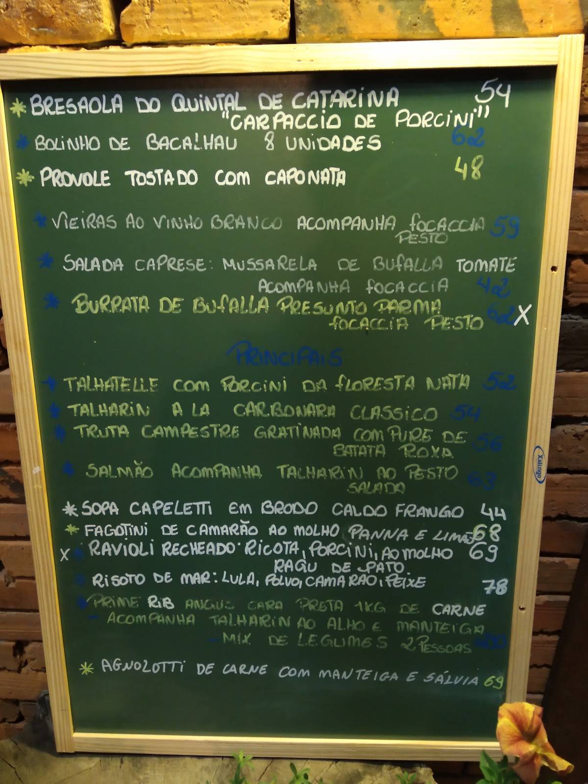 Menu em Semola - Culinária Italiana restaurante, Urubici