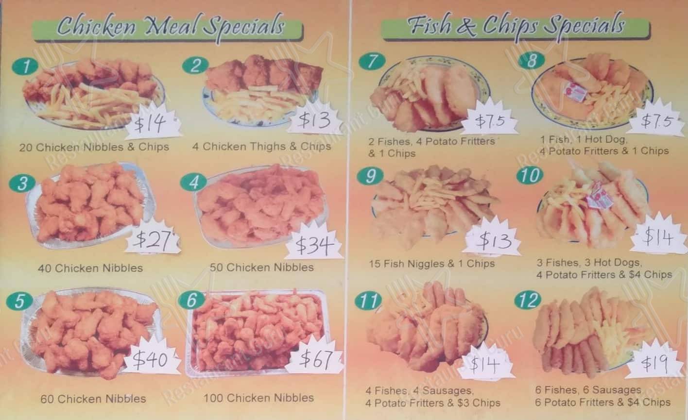 Menu at Shen’s Takeaway restaurant, Auckland, 2 Thomas Rd