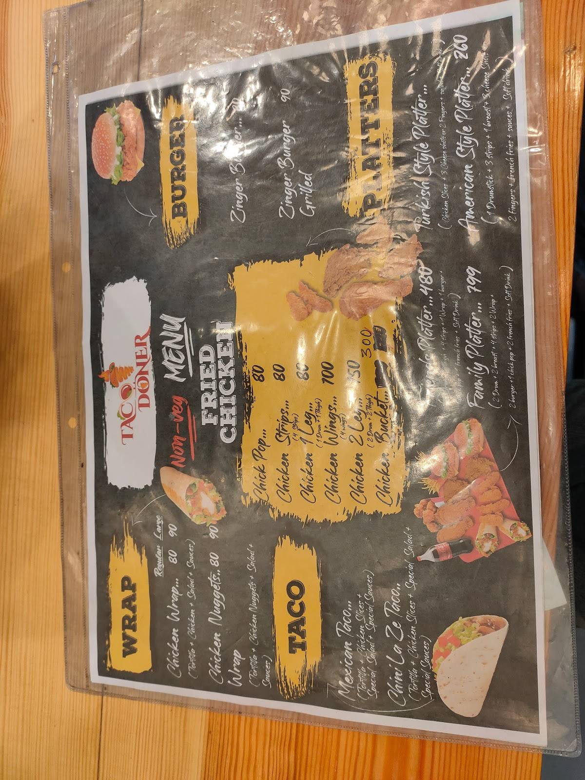 Menu at Taco Doner, Hyderabad, 19-4-280 B/115