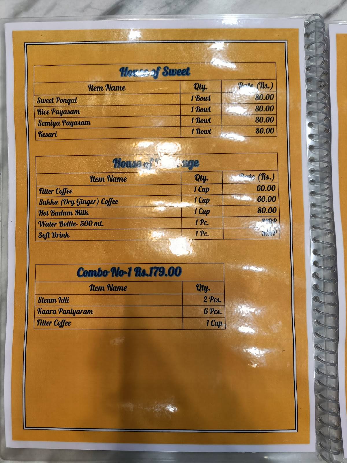 Menu at Tamil Pasanga Cafe, Ahmedabad, Amrapali Lakeview Tower