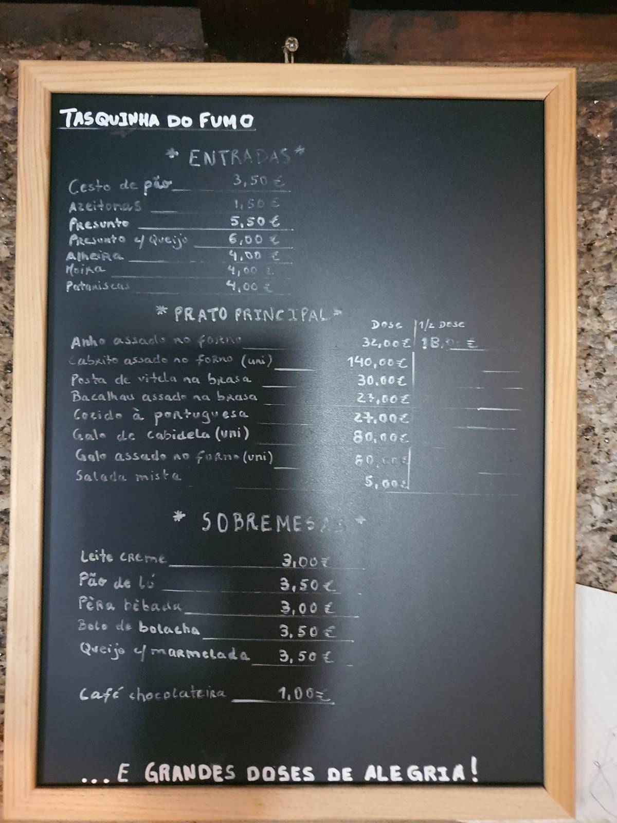 Menu em Tasquinha do Fumo restaurante, Campelo