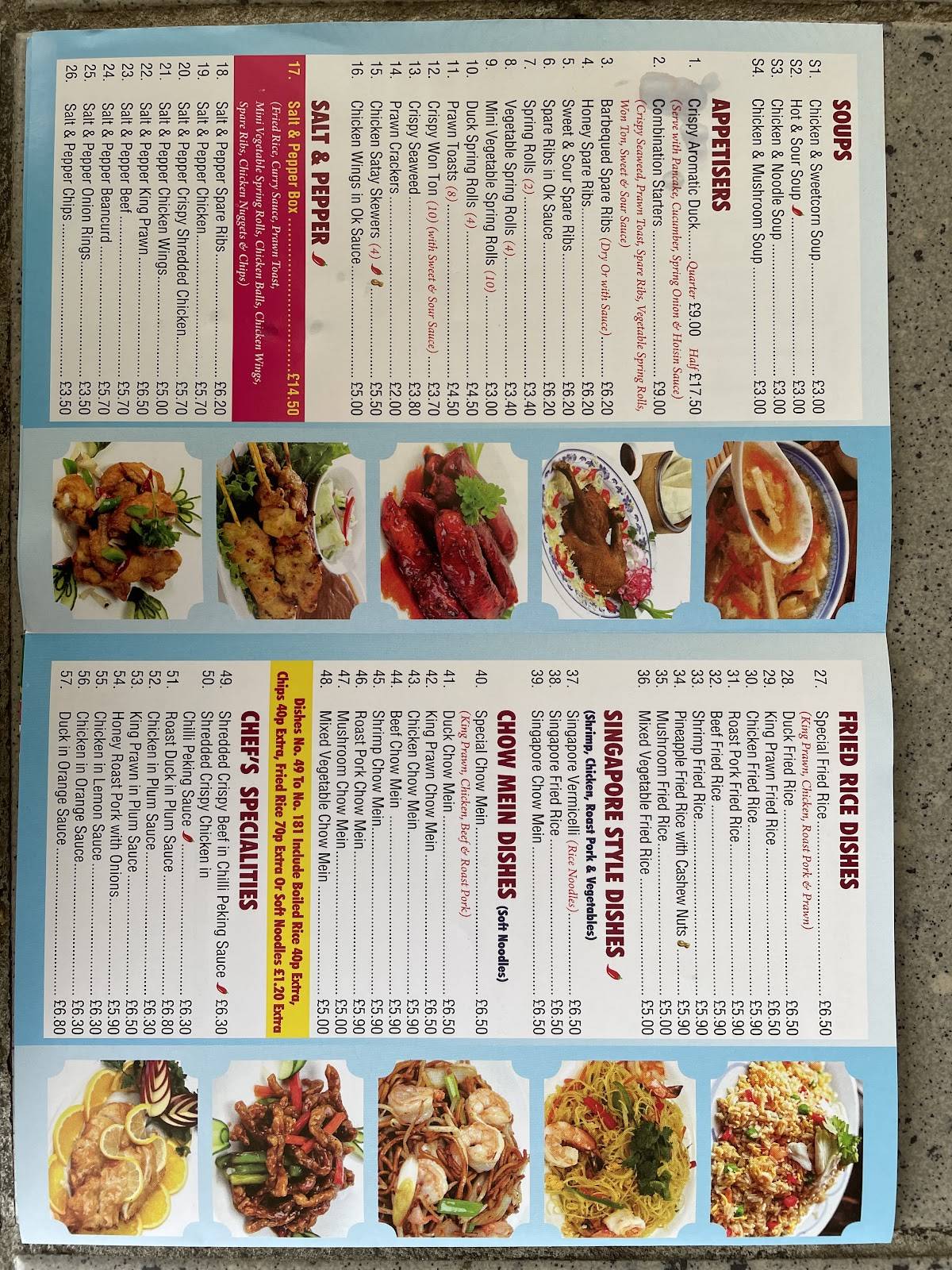 Menu at Taste of China Cockfield restaurant, Cockfield