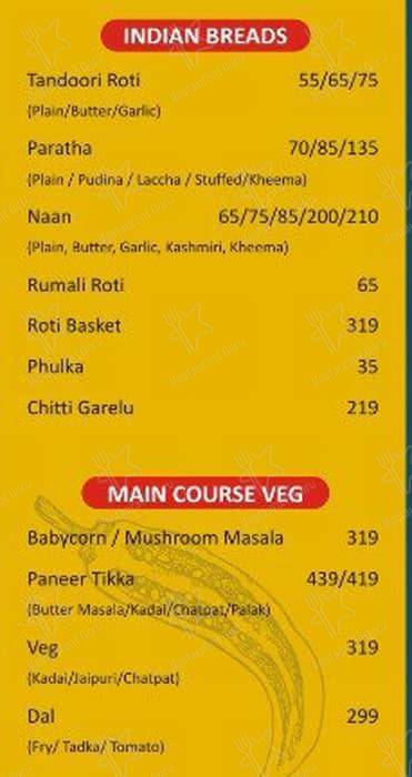 Menu at Telangana Spice Kitchen Bar & Grill, Hyderabad, 8/2/293/82/49/A