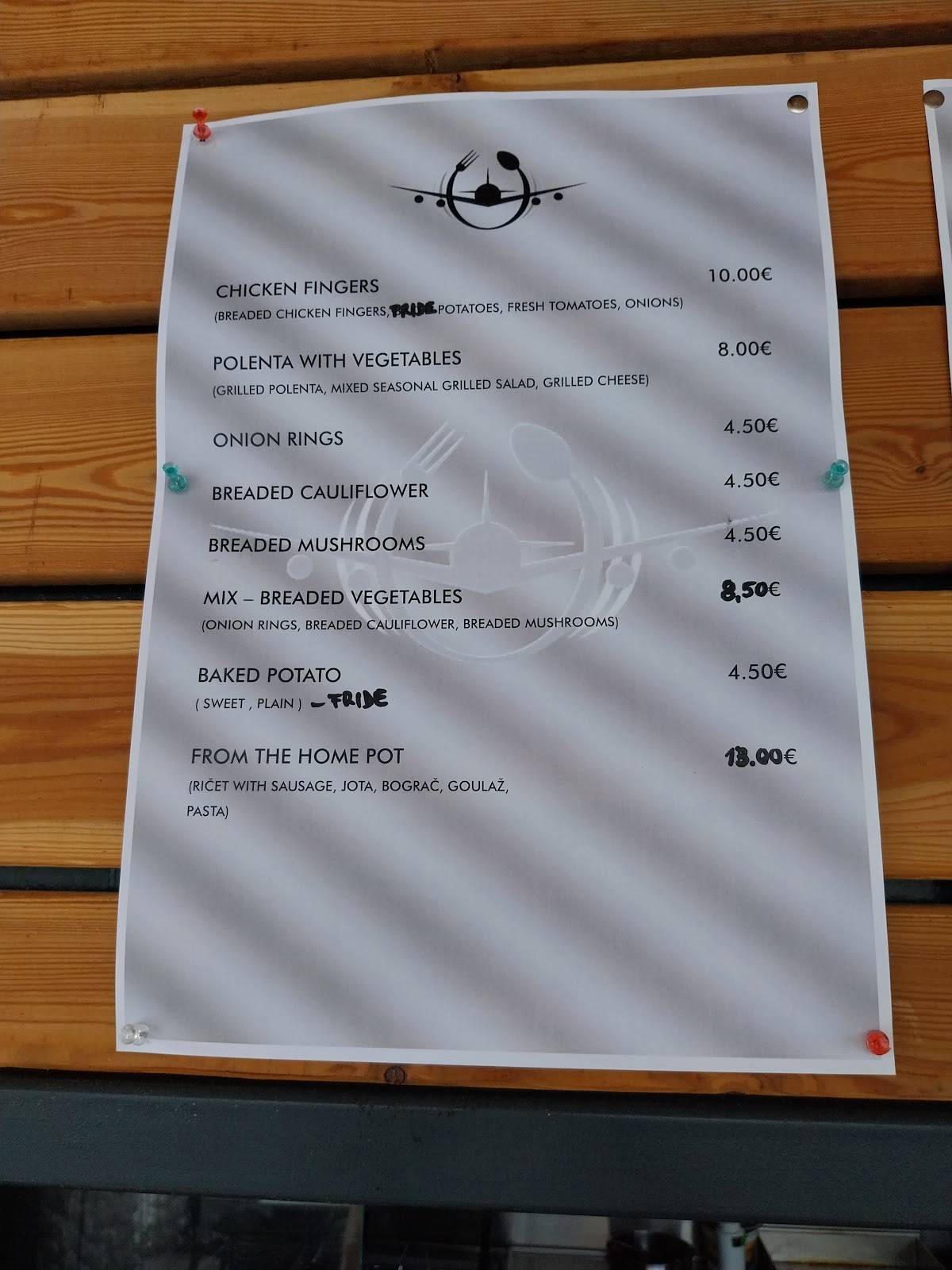 Menu at Terminal, food corner restaurant, Bovec
