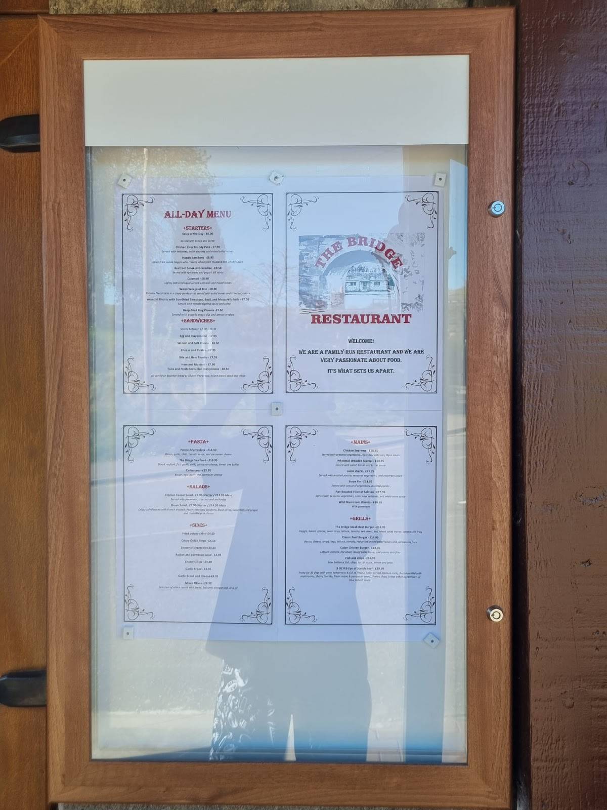 Menu at The Bridge Restaurant of Pitlochry, Pitlochry