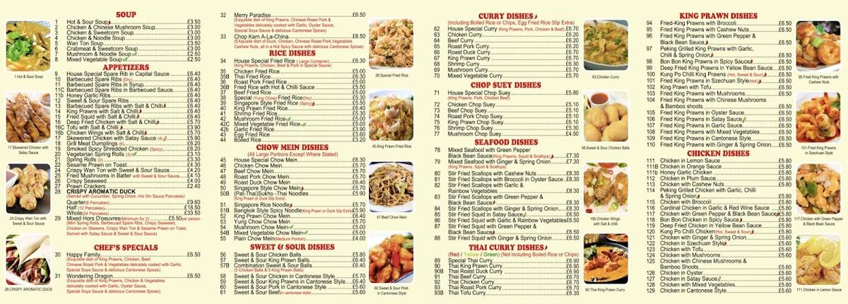 Menu at The Hot & Cold Chinese Restaurant, Fakenham