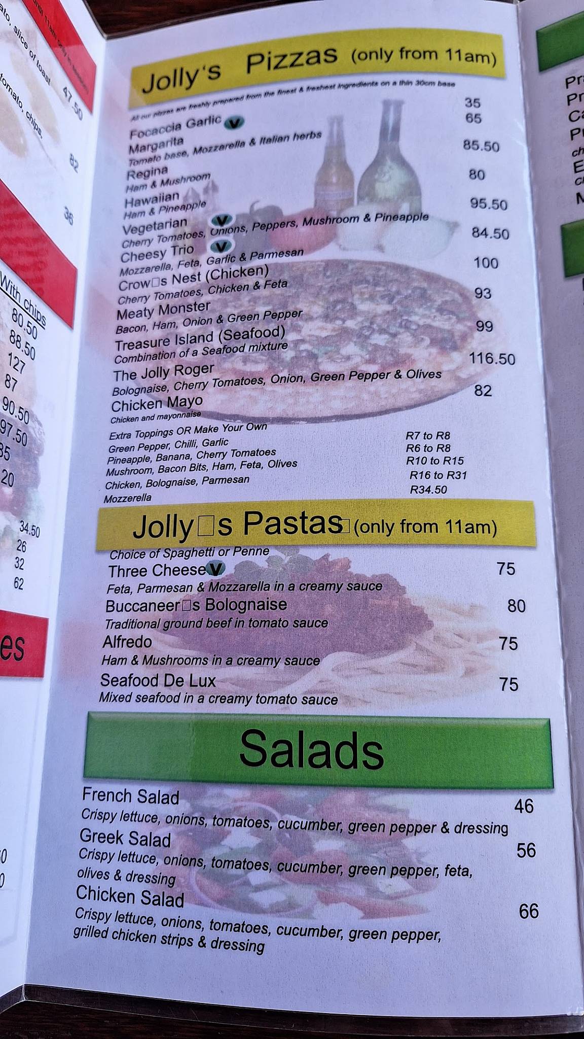 Menu at The Jolly Roger Fun Pub & Grub, Hibberdene