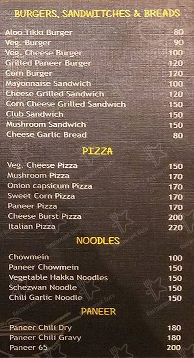 Menu at The Midas Cafe & Bistro, Jodhpur
