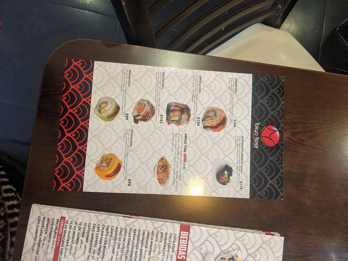 Carta del restaurante Tokyo Rose Del Valle, Ciudad del México, Av ...