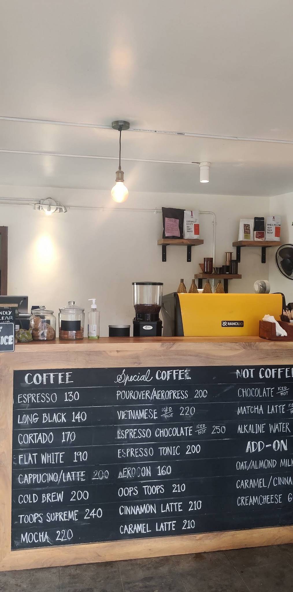 Menu at Toops Coffee, Hyderabad