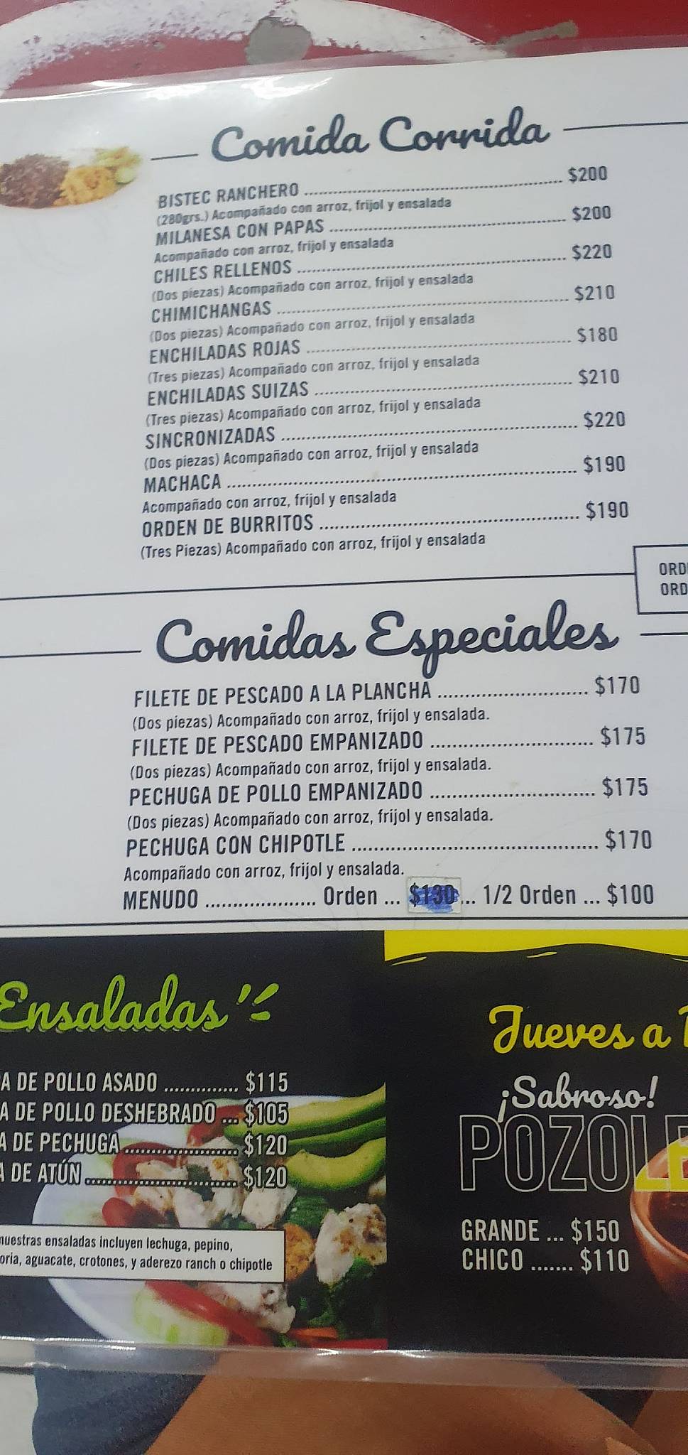 Carta del restaurante Tortas Doña Eva, Mexicali